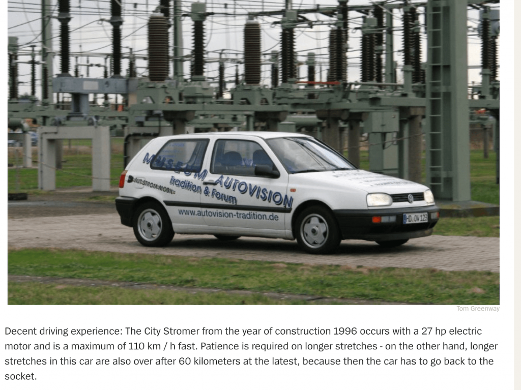 Golf MK3 Citystromer Electric Vehicle The Big Bro of the Volkswagen I.D ...